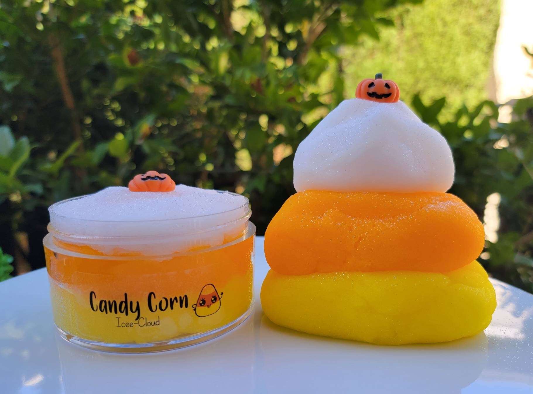 Candy Corn Cloud Icee Slime Cloud Slime Fluffy Icee Slime - Etsy