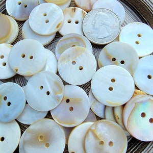 Mother of Pearl Buttons, 23mm Shell Buttons, 1 Inch Pearl Buttons, 2 ...