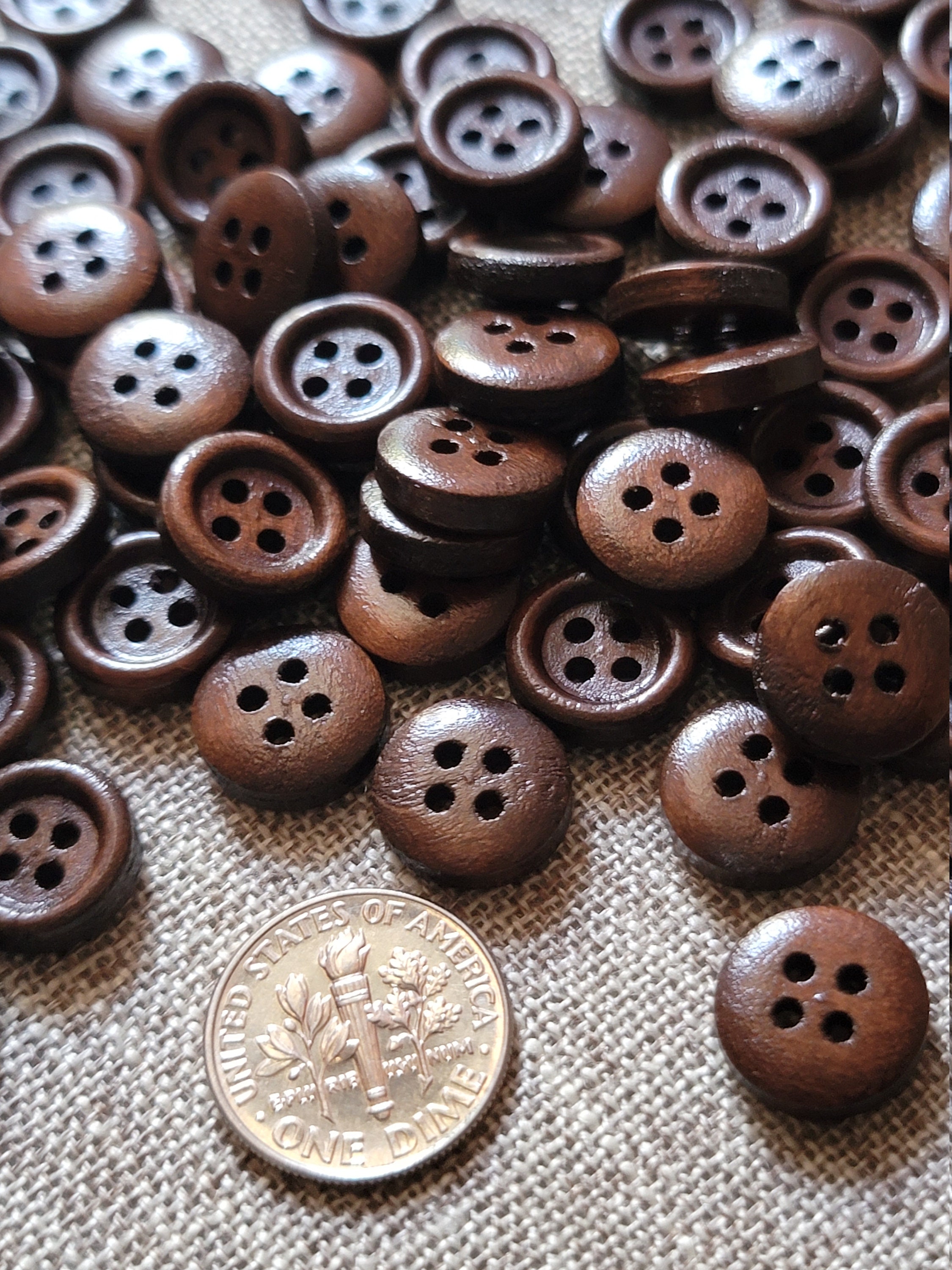 12mm Wooden Buttons Saddle Brown Buttons Espresso Brown - Etsy