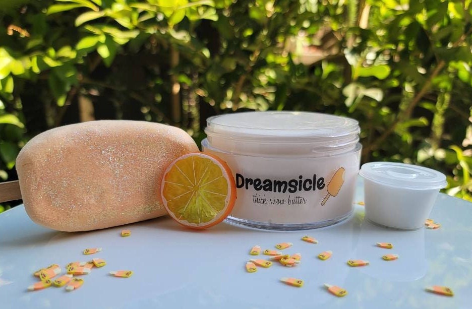 Dreamsicle DIY Slime Snow Butter Slime Thick Slime Orange - Etsy