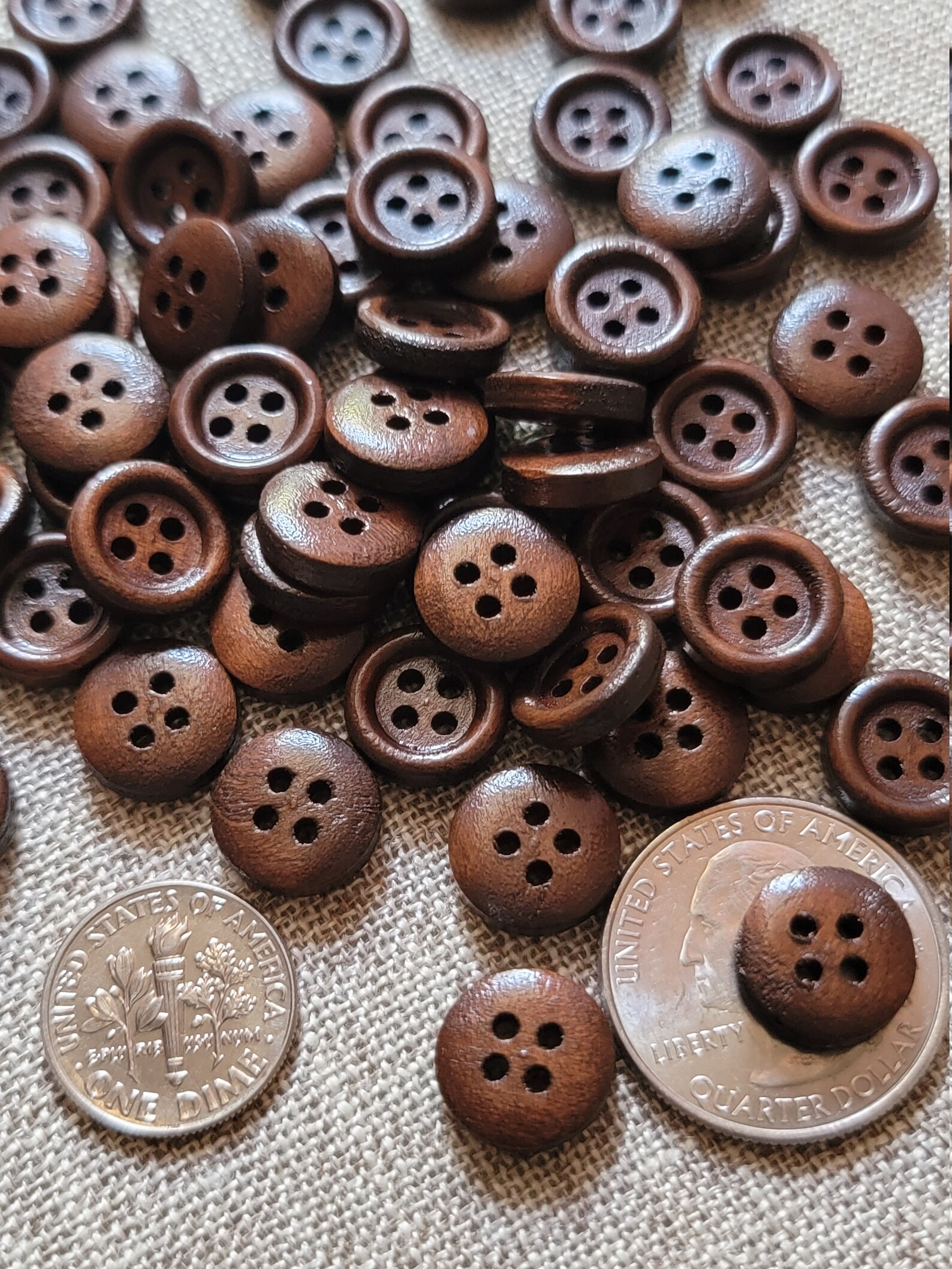 12mm Wooden Buttons Saddle Brown Buttons Espresso Brown - Etsy