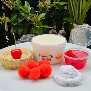 Cherry Tart, DIY Slime Kit, Thick Glossy Slime, Clay Slime, Cherry ...