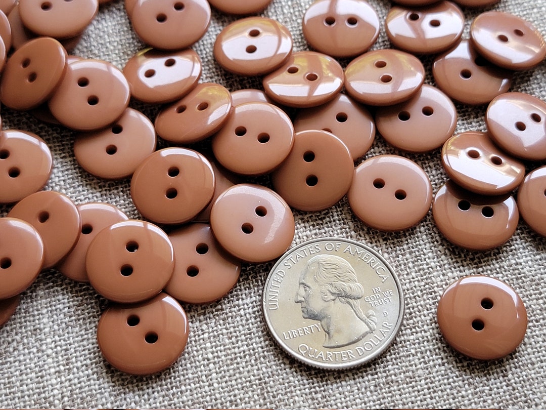 15mm Beige Buttons, 15mm Resin Buttons, Honey Colored Buttons, Two Hole ...
