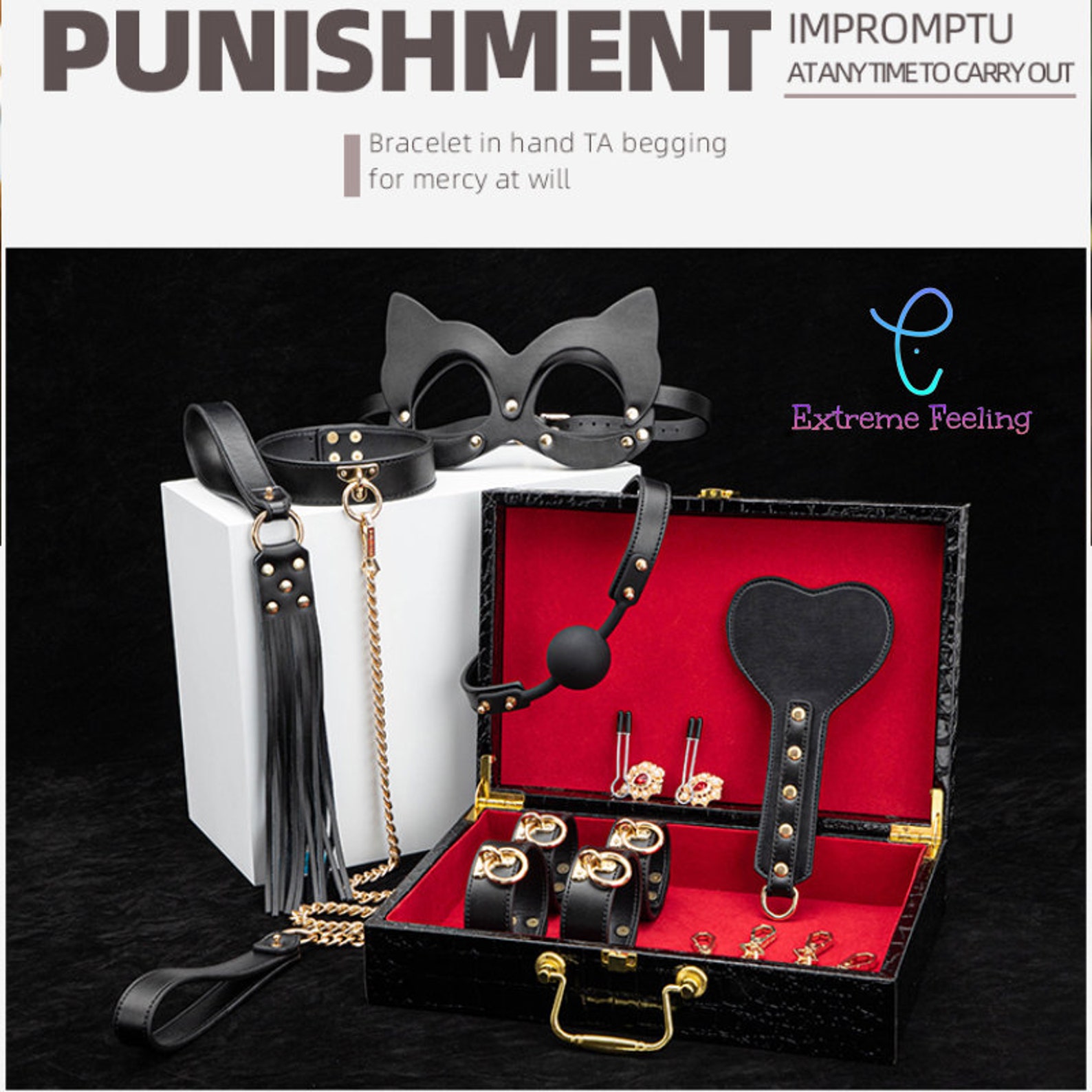 8 Pcs Red Black Wolf Bondage Bdsm Sex Valentine T Set Etsy