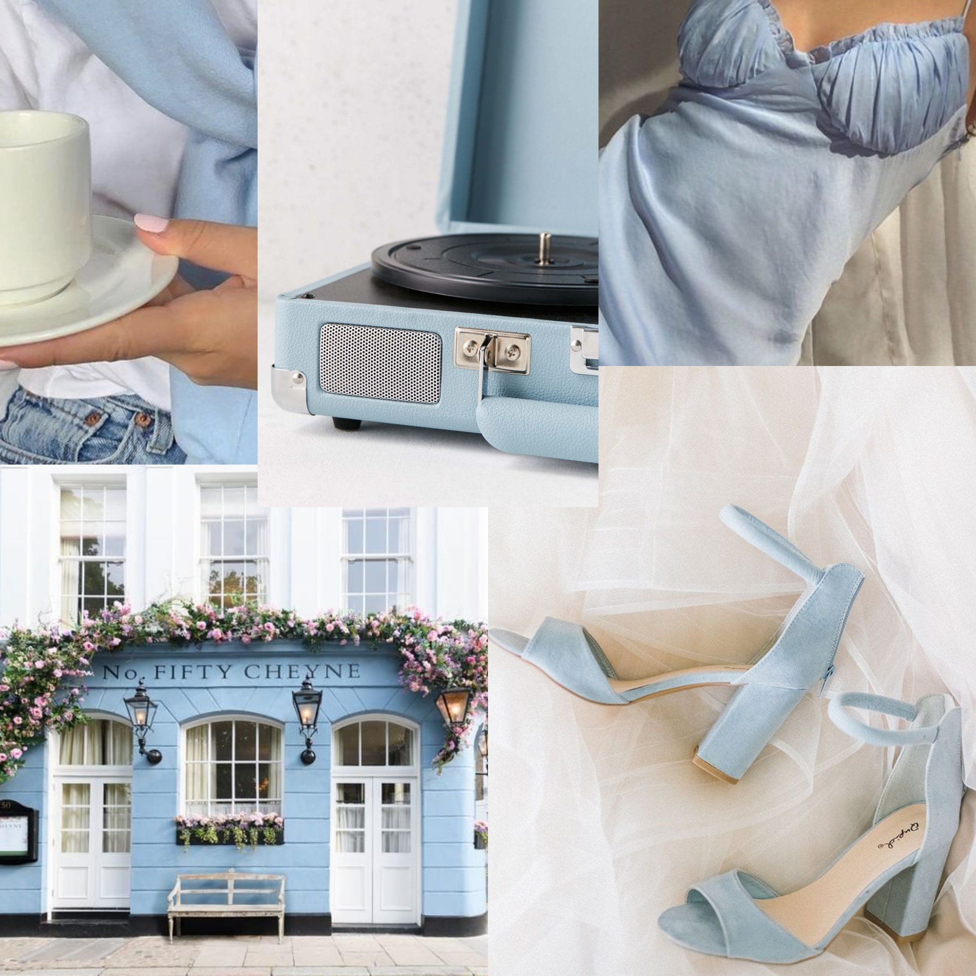 LIGHT BLUE COLLAGE Aesthetic Wall Collage Kit Teen Bedroom - Etsy