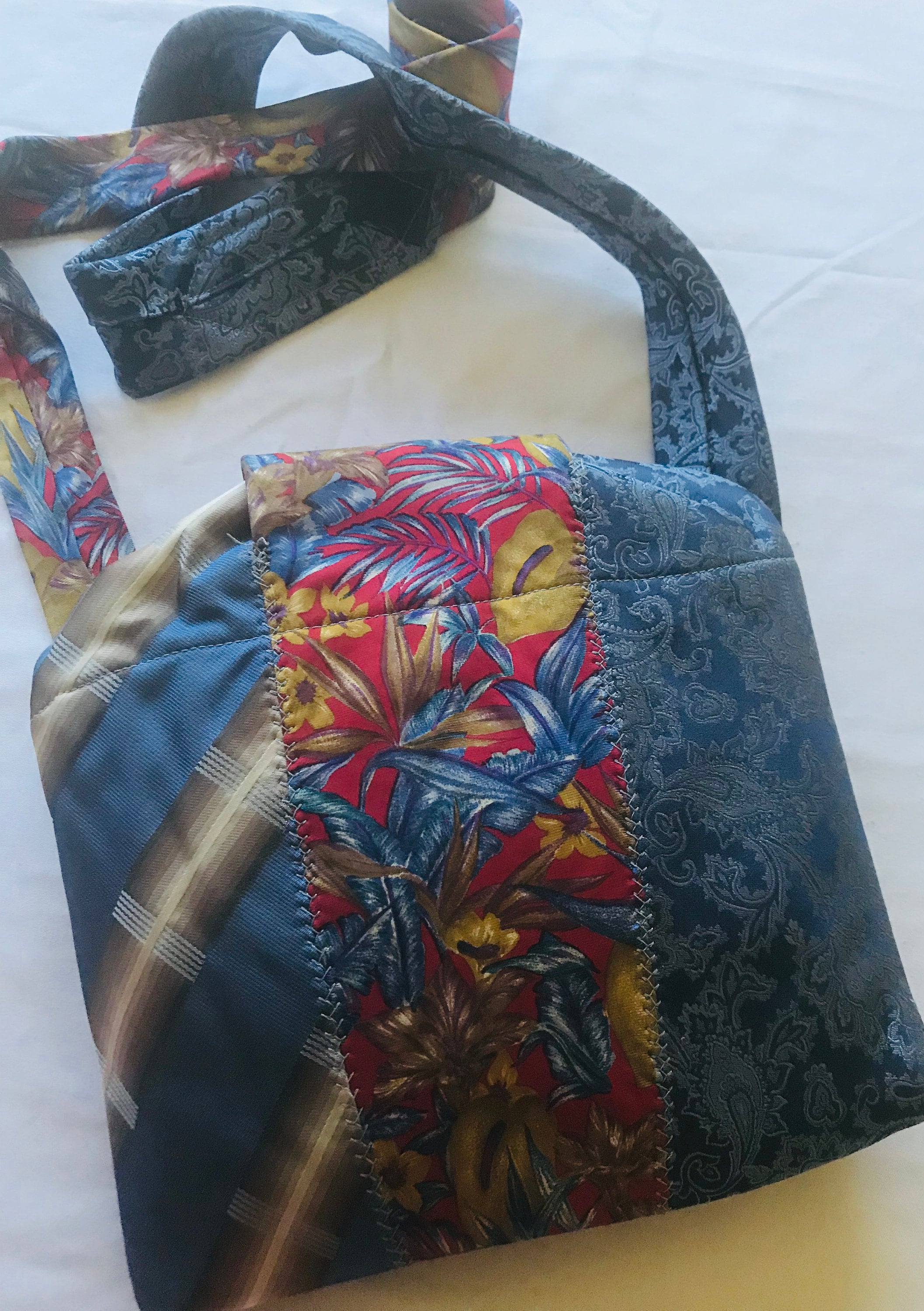 Crossbody Purse Pattern Made From Three Men’s Ties Instant Download - Etsy