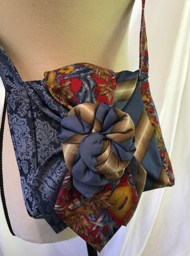 Crossbody Purse Pattern Made From Three Men’s Ties Instant Download - Etsy