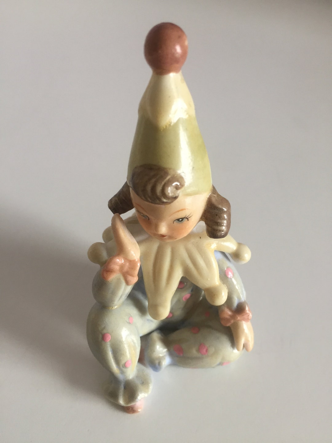 Vintage 1987 Lefton Girl Clown Figurine: Pastel Jester Decor - Etsy