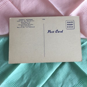 Vintage Colored Linen Miami Beach Florida Pomeroy's Restaurant Postcard ...