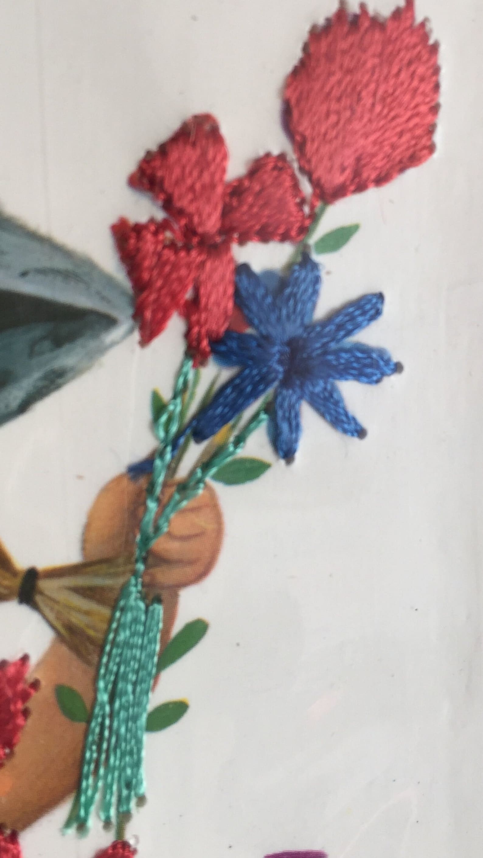 Vintage Single Silk Embroidered Postcard/ Girl With Flowers in Dress ...