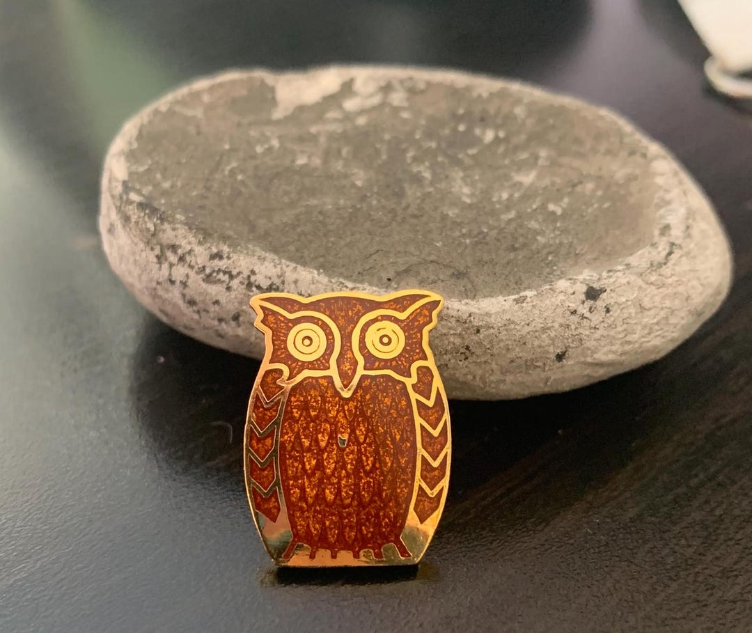 Mini Enamel Brown Gold Tone Brooch/small Brooches/halloween Brooch ...