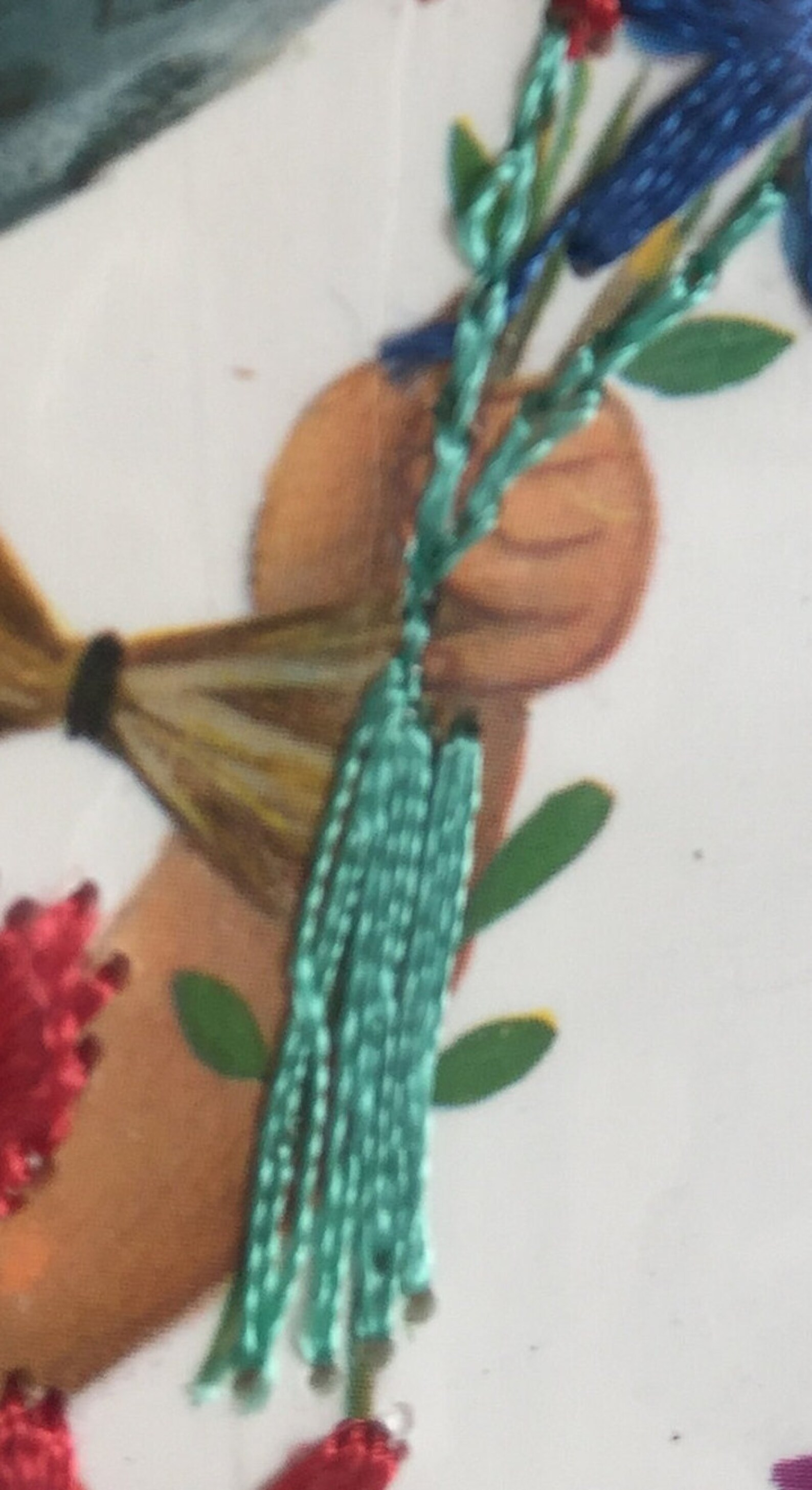 Vintage Single Silk Embroidered Postcard/ Girl With Flowers in Dress ...