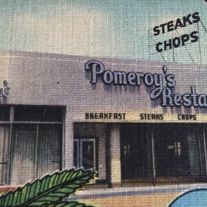 Vintage Colored Linen Miami Beach Florida Pomeroy's Restaurant Postcard ...