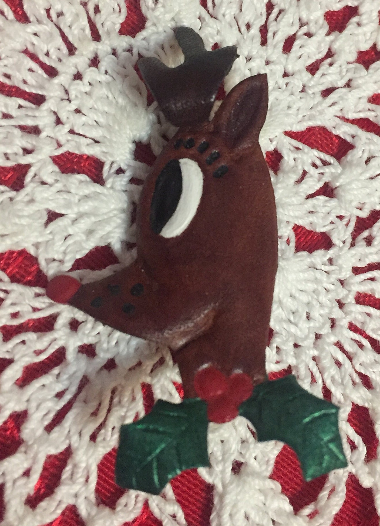 Thin Leather Formed Deer Rudolf the Reindeer Brooch / Animated - Etsy