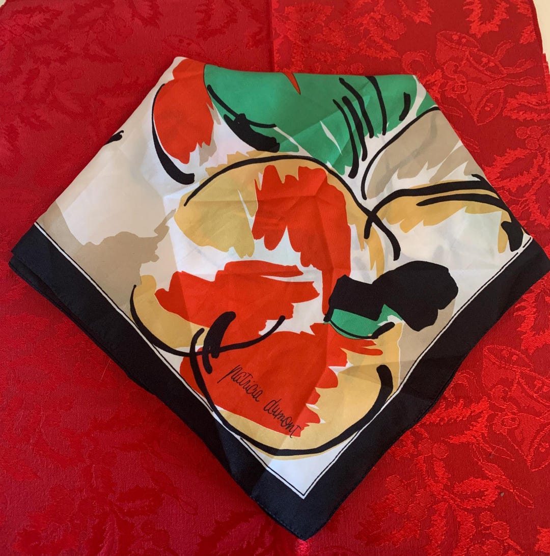 Patricia Dumont Abstract Floral Scarf: Bold Modernist Print, Made in ...