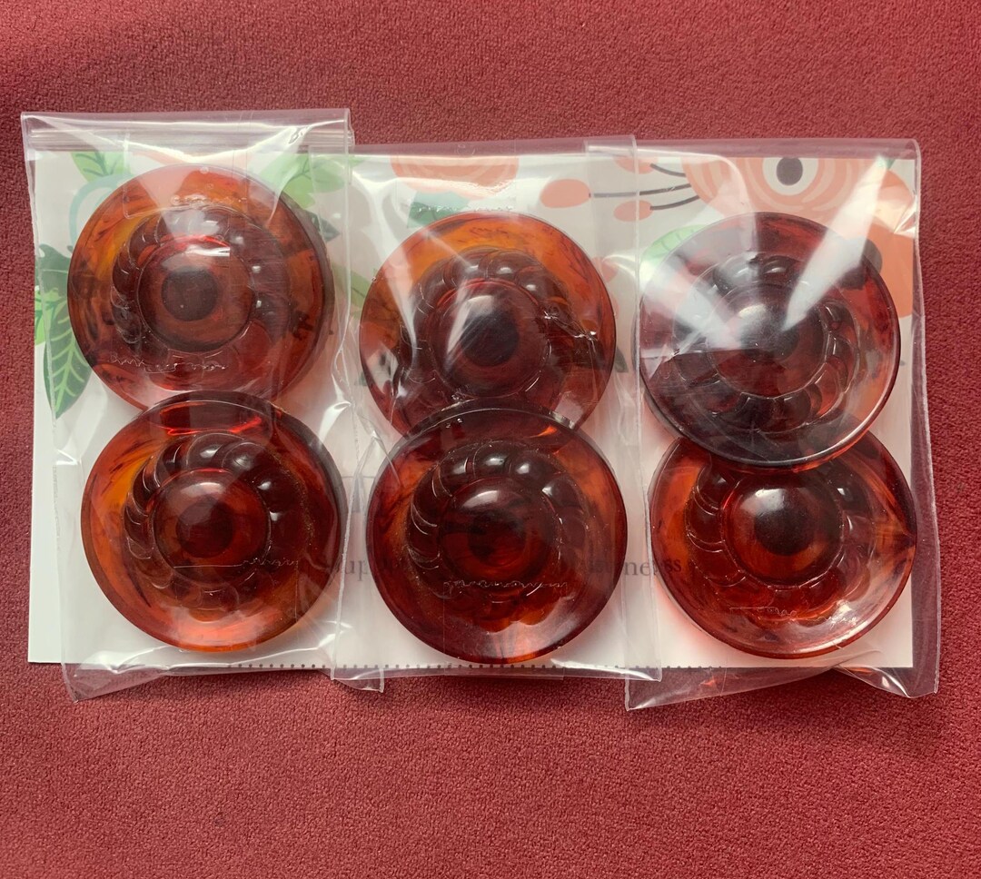 Vintage Large Round Brown Cable Plastic Coat Buttons/6 Large Plastic ...