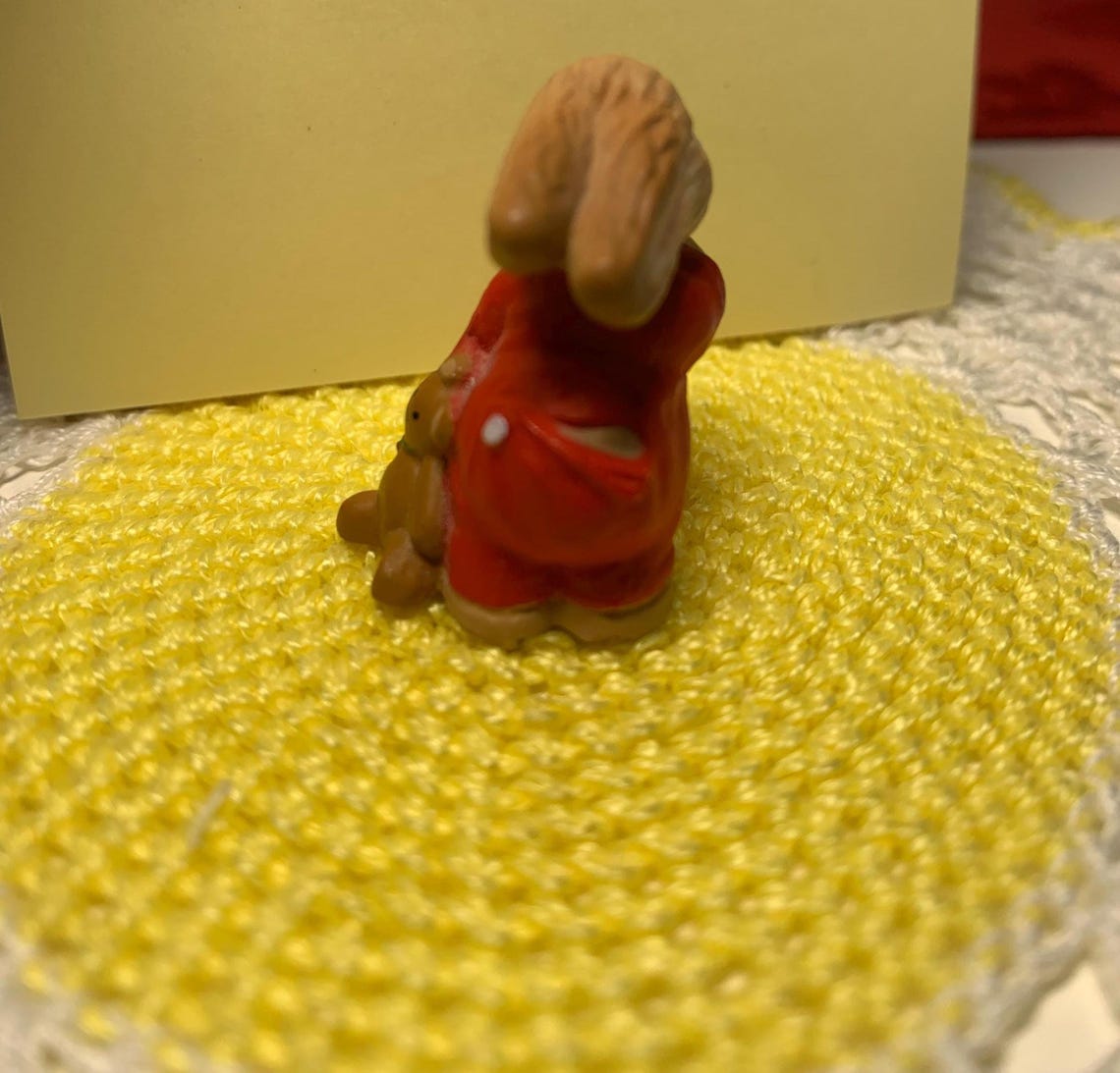 Mini Hallmark Merry Miniature 1987 Bunny Holding Teddy Bear Figurine ...