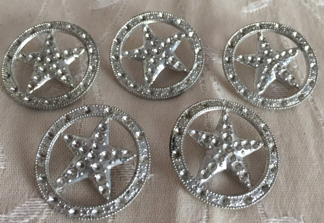 5 Point Star Base Metal Sewing Buttons/ Button Lot/ Star Buttons ...
