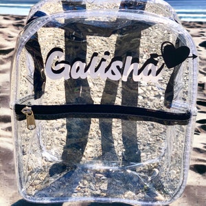 Personalized Clear Backpack With Custom Name Stylish and Functional - Etsy
