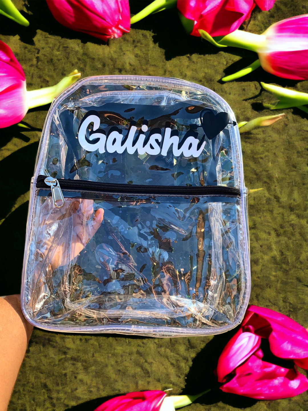 Personalized Clear Backpack With Custom Name Stylish and Functional - Etsy