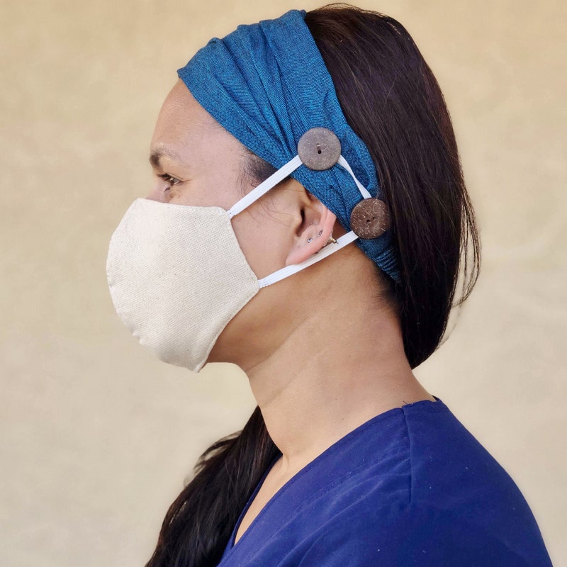 Headband With Buttons for Mask - Etsy