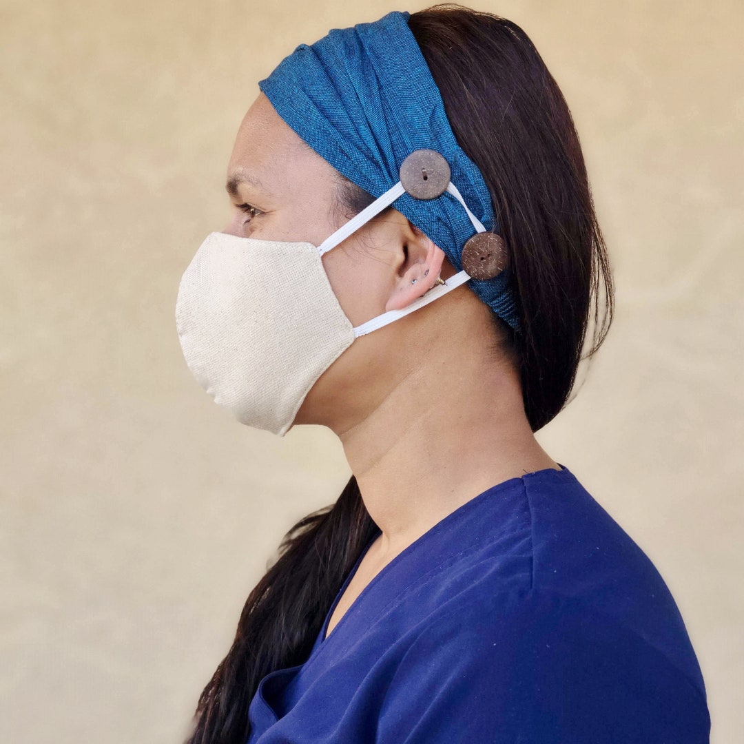 Headbands With Buttons for Mask, Organic Hemp Headband, Head Bands for ...