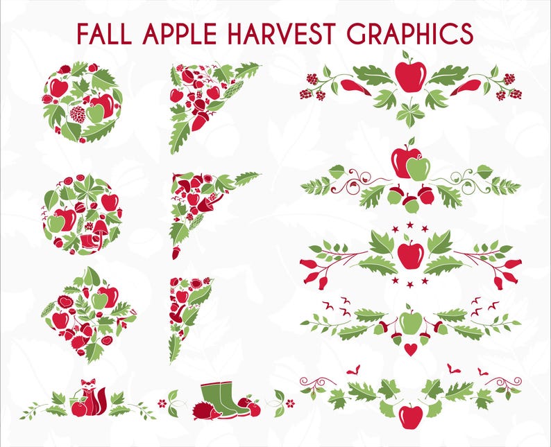 Harvest PNG Thanksgiving Clip Art Decoration Bundle. Cute Pumpkin Patch ...