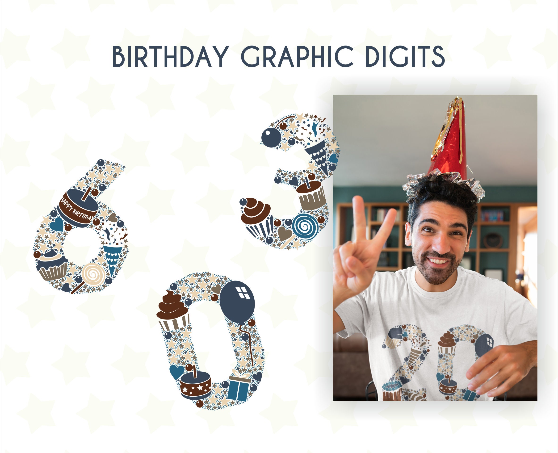 Birthday Numbers PNG and SVG Clipart. 0-9 Birthday Digits Clip Art ...