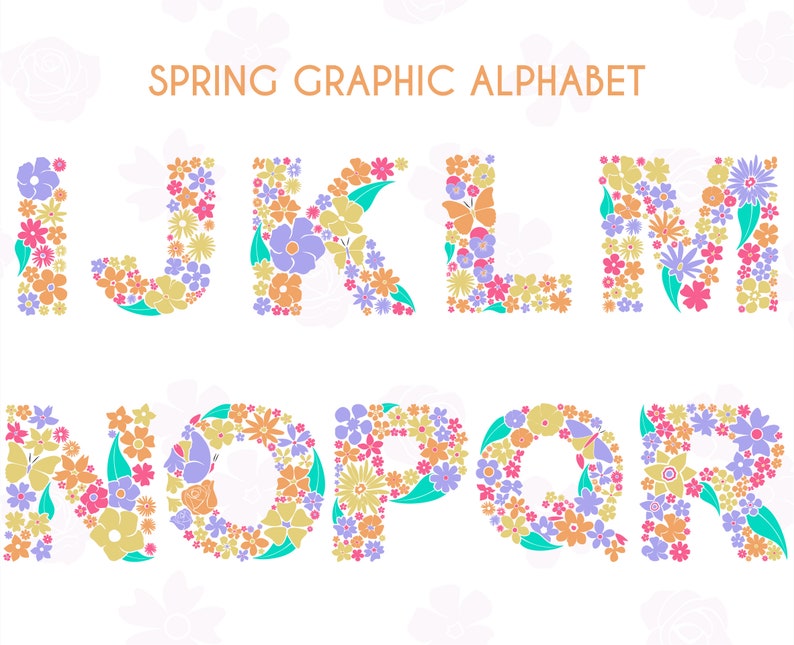 Spring Alphabet Letters Design. Flourishes Alphabet Letters Printables ...