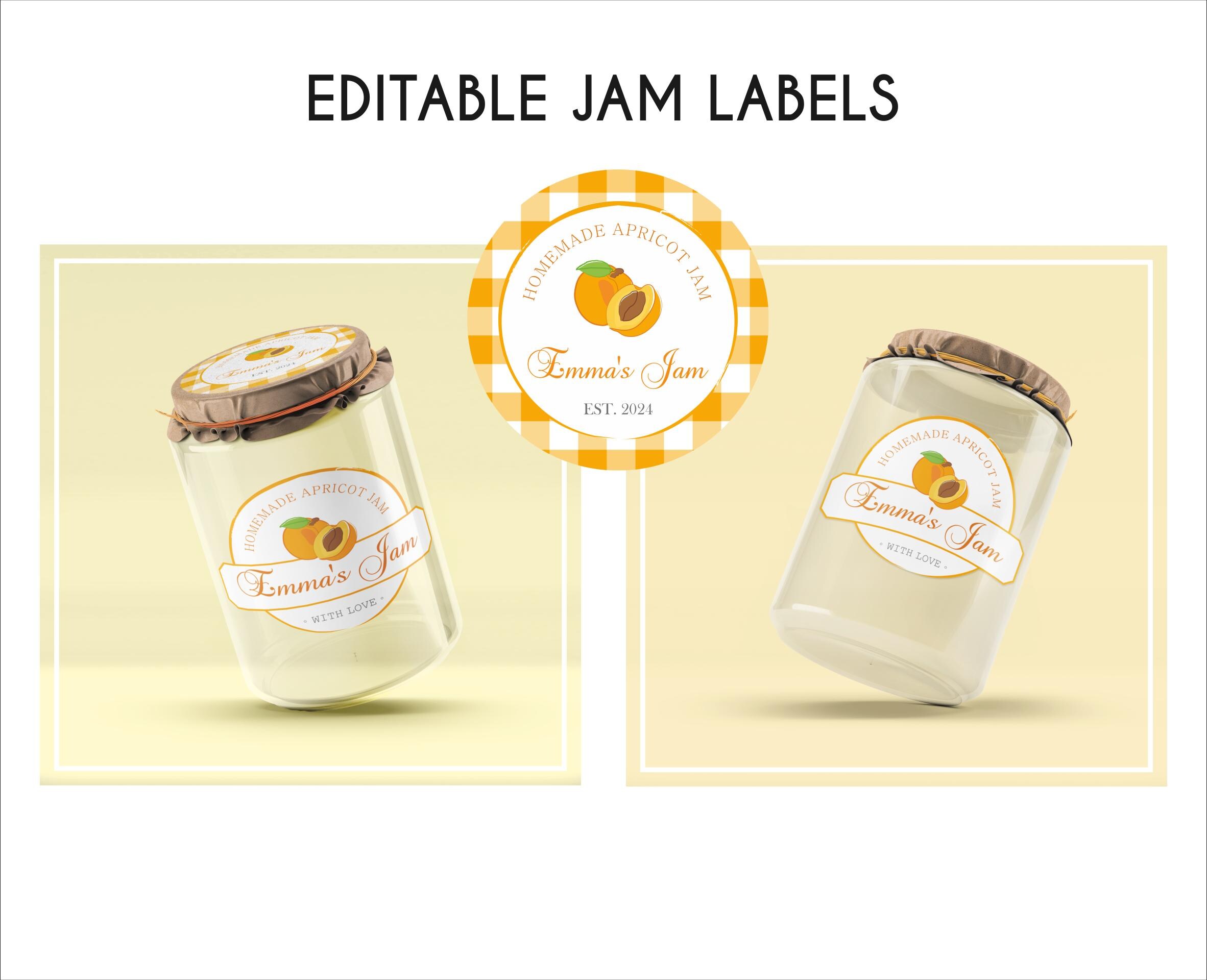 Editable Colorful Apricot Jam Label Template. Home Canning Packaging ...