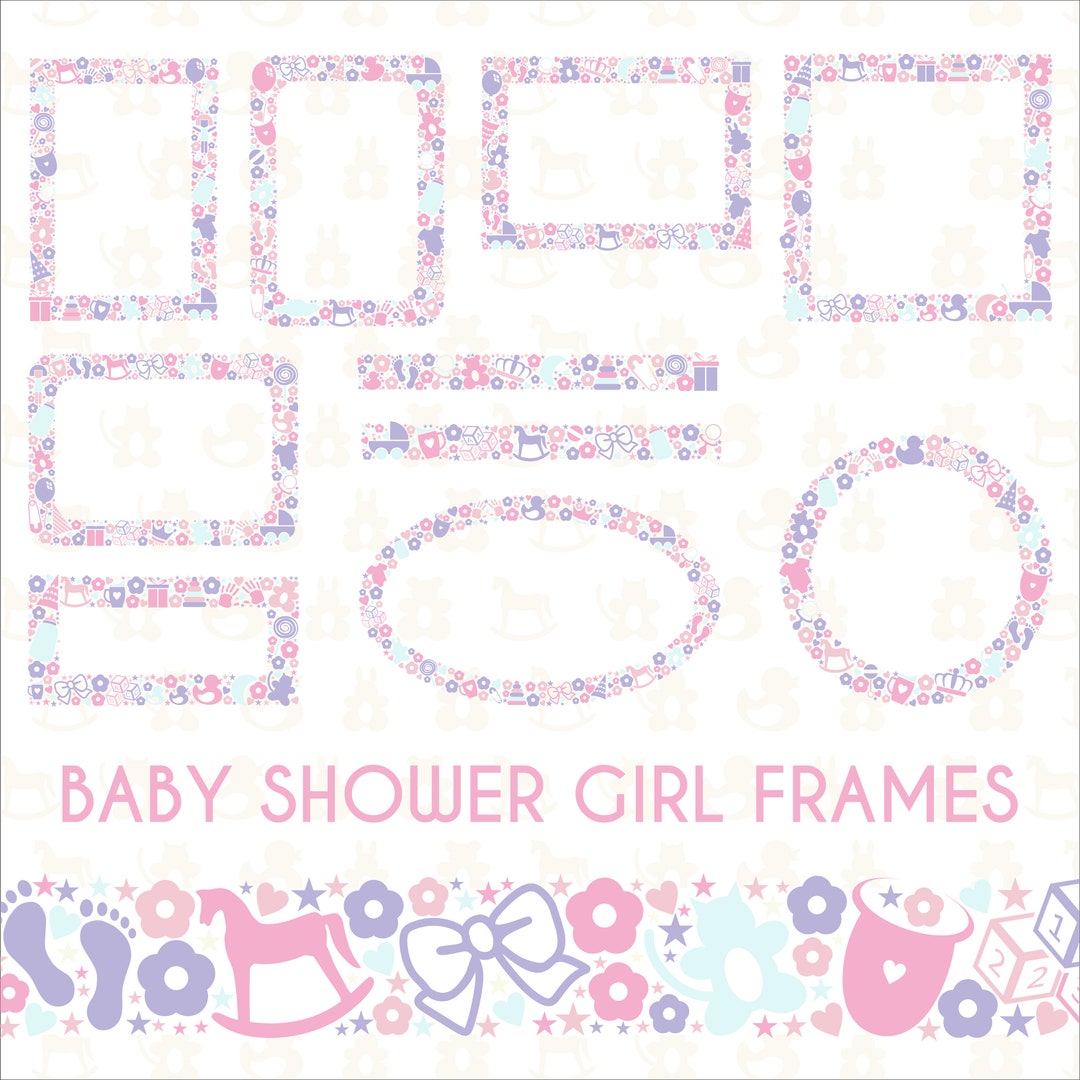 Newborn Love Baby Shower Photo Frames. New Arrival Digital Borders With ...