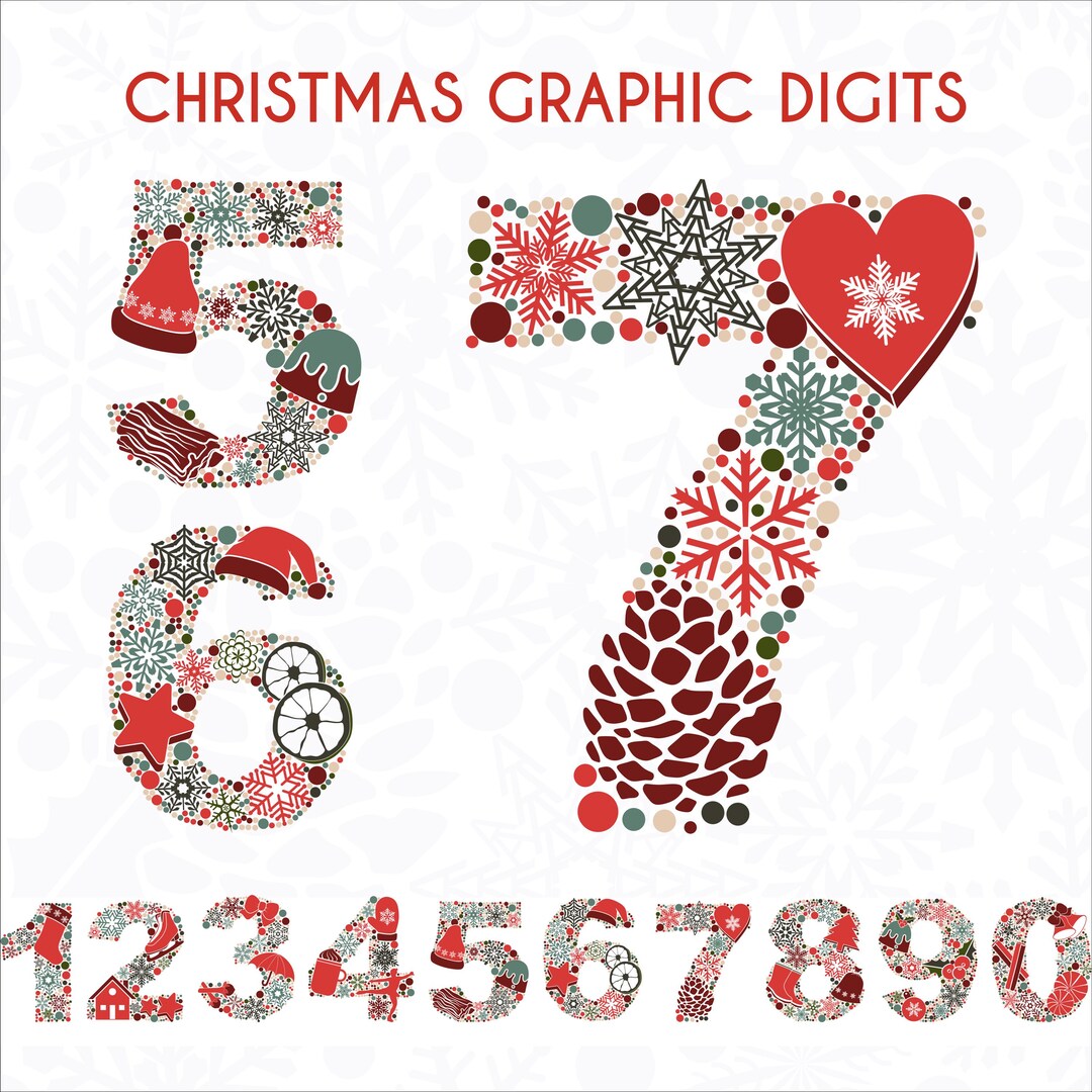 Xmas Number PNG Images. 1 to 10 PNG Christmas Numbers. Winter Holiday ...