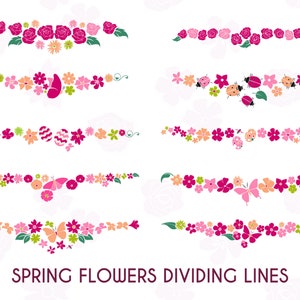 Decorative Floral Elements PNG Dividing Lines. Spring Hand-drawn SVG ...