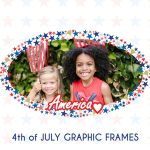 Independence Day Red and Blue Graphic Frame Elements. Unique 4th of ...