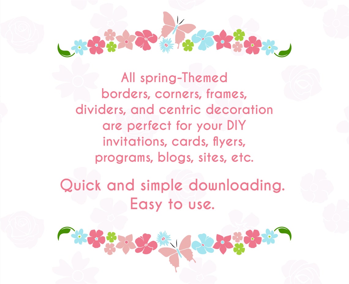 Flourishes Spring PNG Borders. Flowers Colorful Frame Clipart. Floral ...