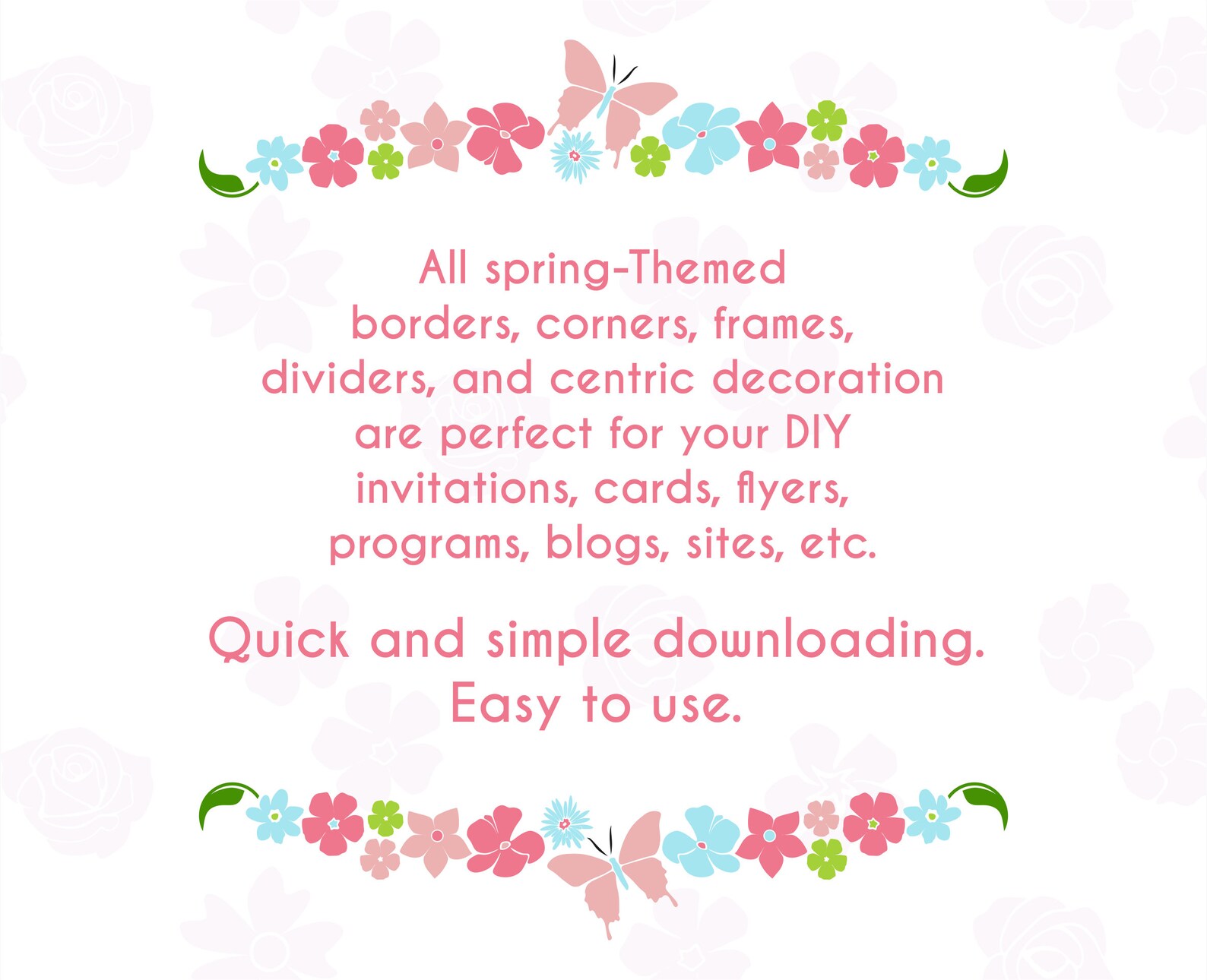 Flourishes Spring PNG Borders. Flowers Colorful Frame Clipart. Floral ...