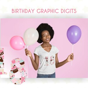 Birthday Numbers Digital Clip Art. Birthday Sublimation Digits Clipart ...