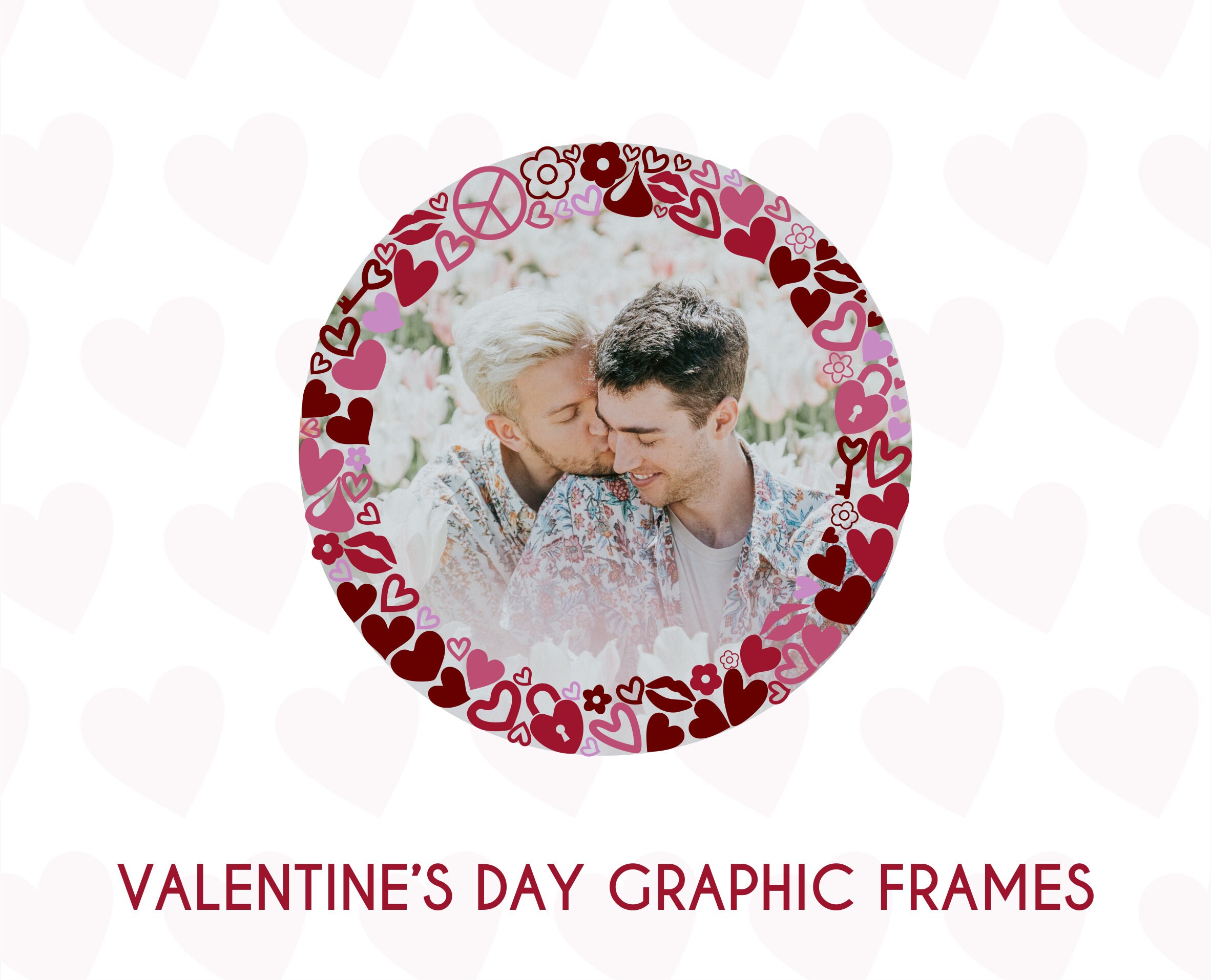 Valentine's Day Frames SVG Clip Art. Love Framing Graphic - Etsy