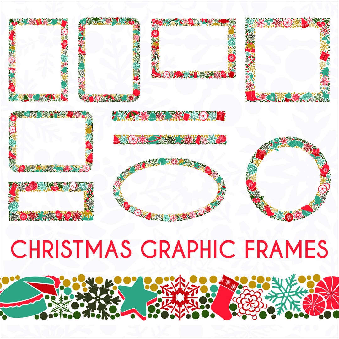 Traditional Elements PNG and SVG Christmas Holiday Photo Framing ...