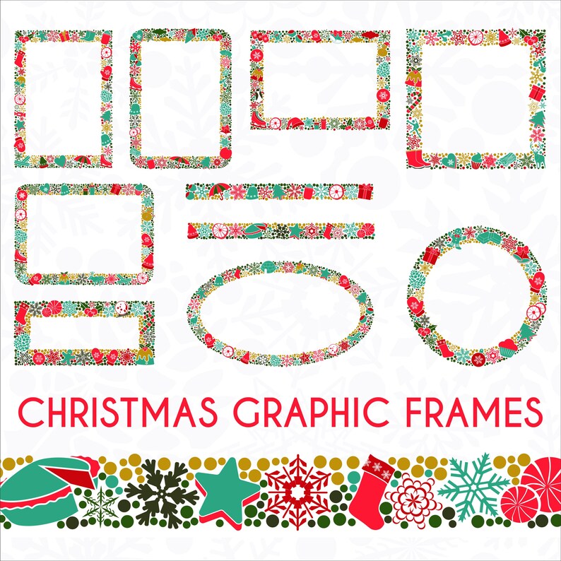 Traditional Elements PNG and SVG Christmas Holiday Photo Framing ...