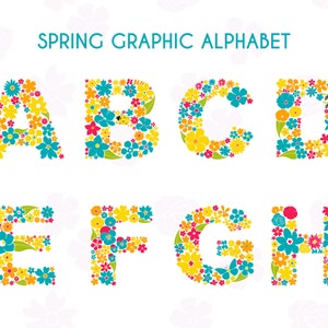 Sublimation Alpha Set Spring Designs PNG. Floral Alphabet Letters SVG ...