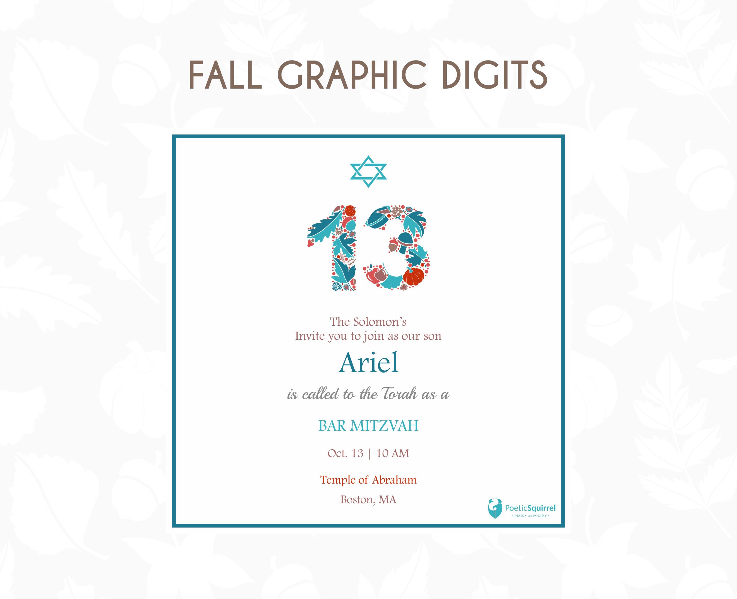 Autumn Themed Clip Art Decorated Numbers. Fall Digital Numeral PNG ...