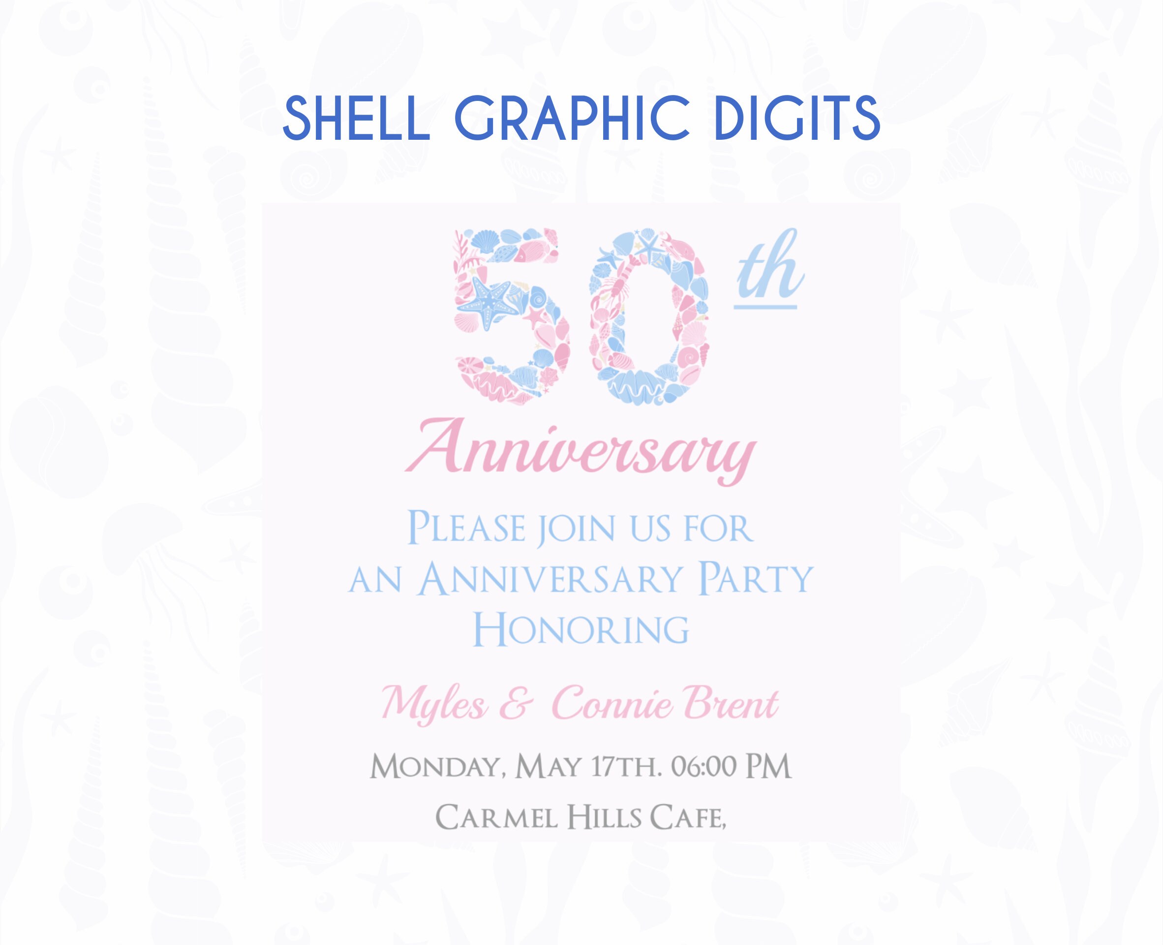 Boy's Blue Ocean Digital Numbers. Summer 0-9 Digits With Shells and Sea ...