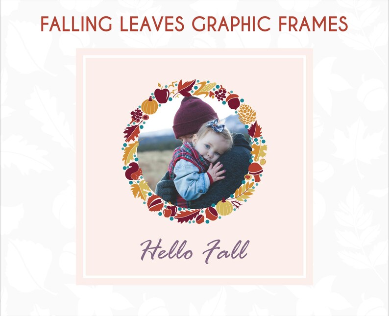 Fall Frame Leaves SVG Clip Art. Autumn Framing Graphic Elements PNG ...