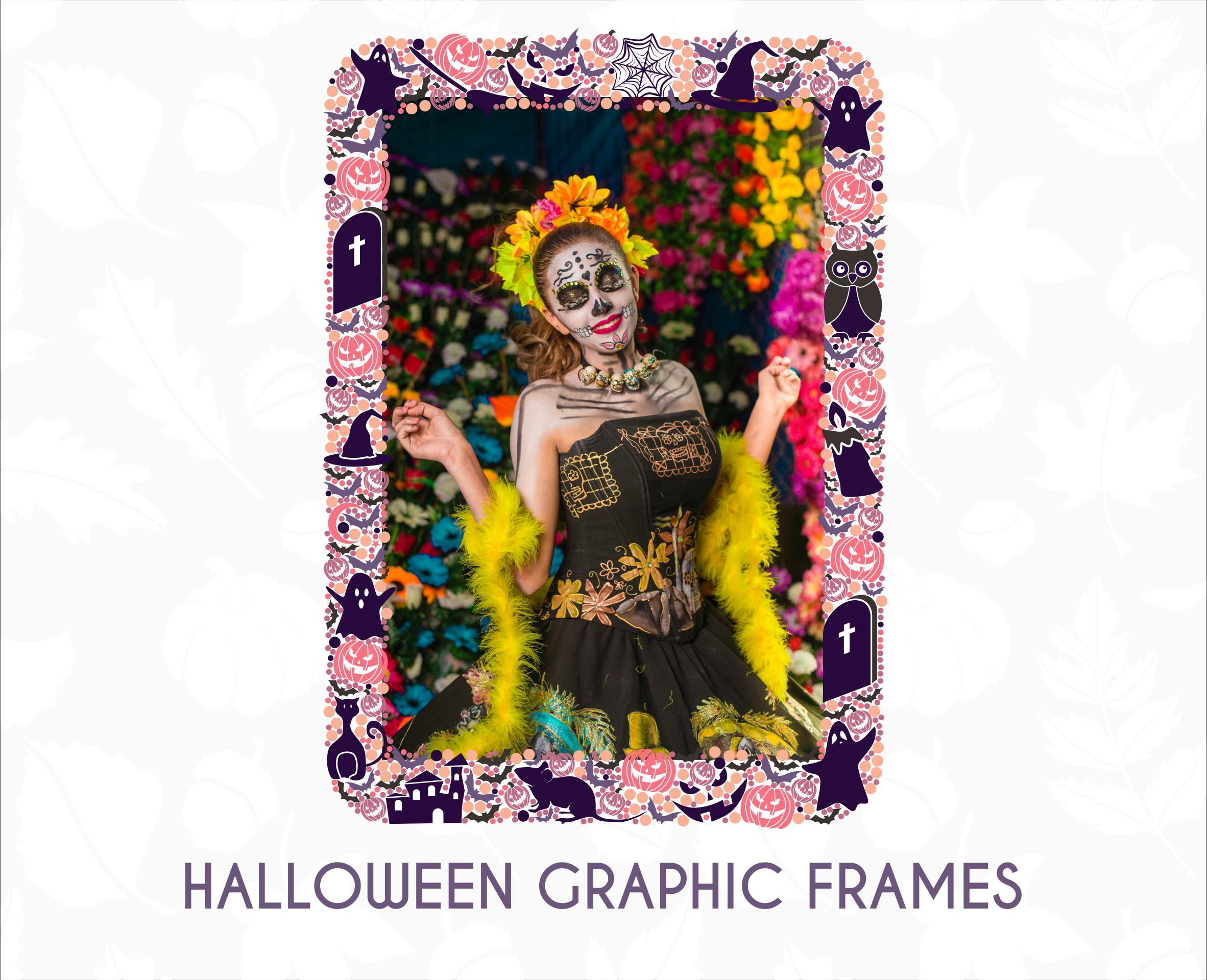 Digital Halloween Spooky PNG Frames. Scary Graphic Rectangle SVG ...