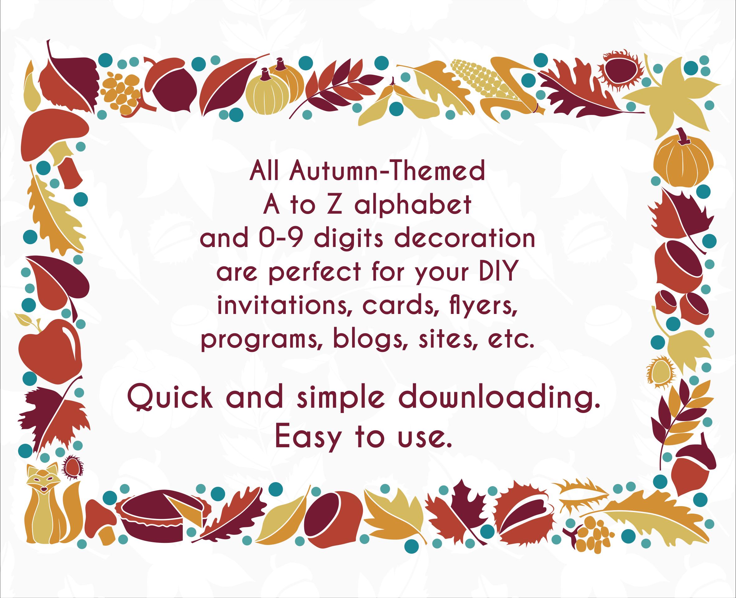 Brown Leaves Numbers PNG Clip Art. Fall Decorated Digital Digits SVG ...