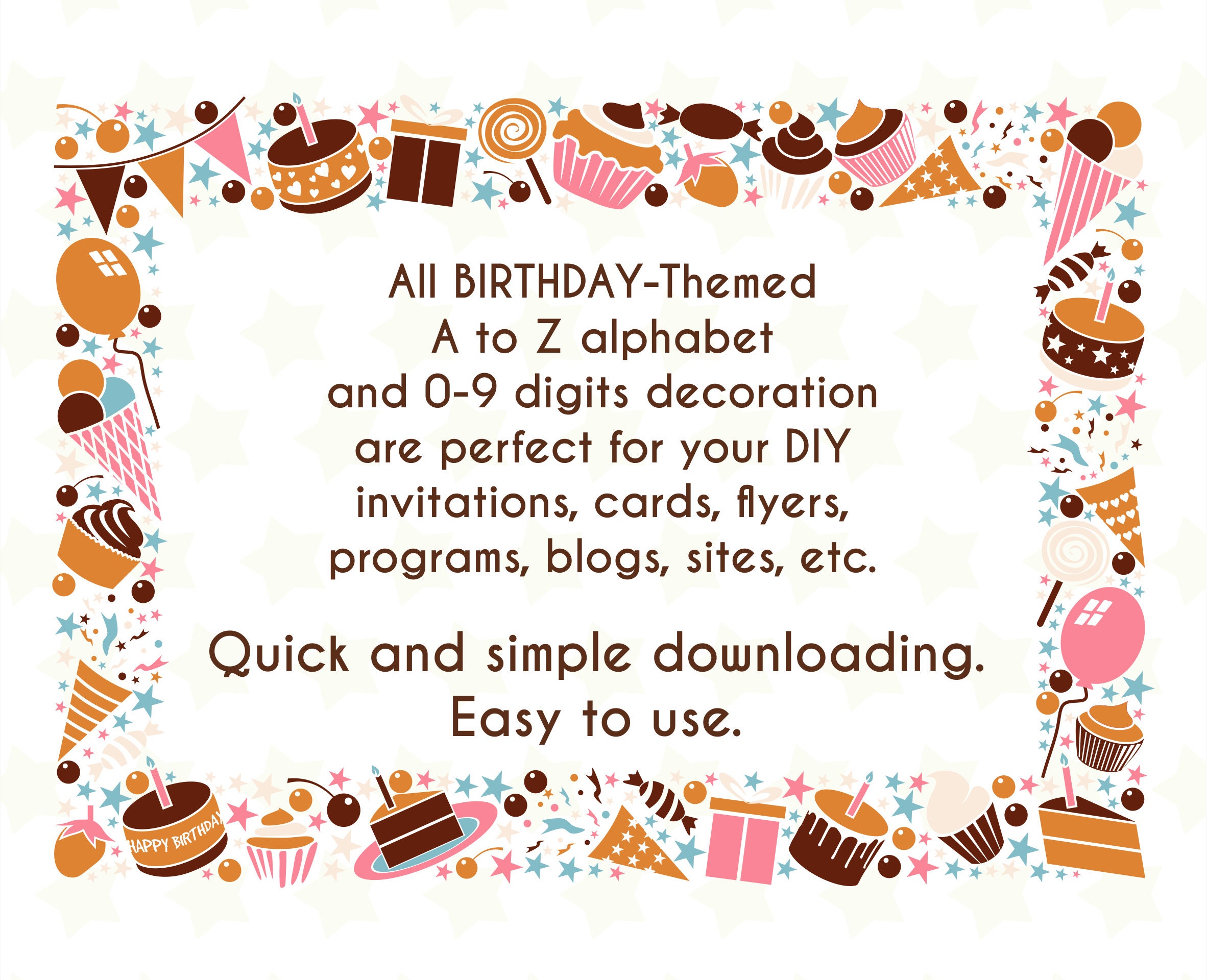 Soft Pastel Digital Digits for Birthdays. Creative Digital Numbers for ...