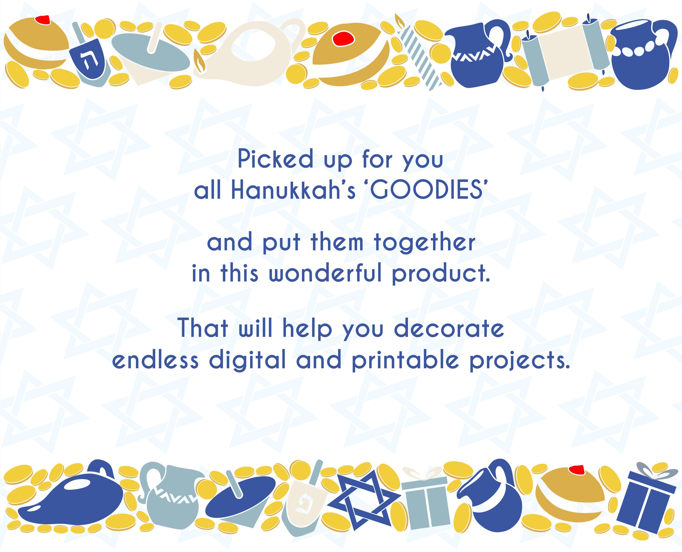 Digital Hanukkah Designs PNG Frames. Holidays Rectangle SVG Clip Art ...