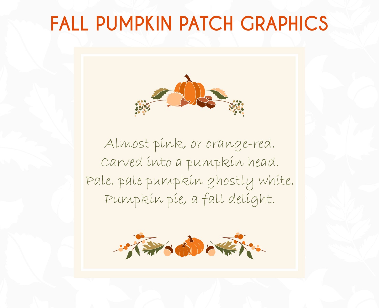 Pumpkin Fall Clipart SVG Images. Autumn Graphic Design Clip Art ...
