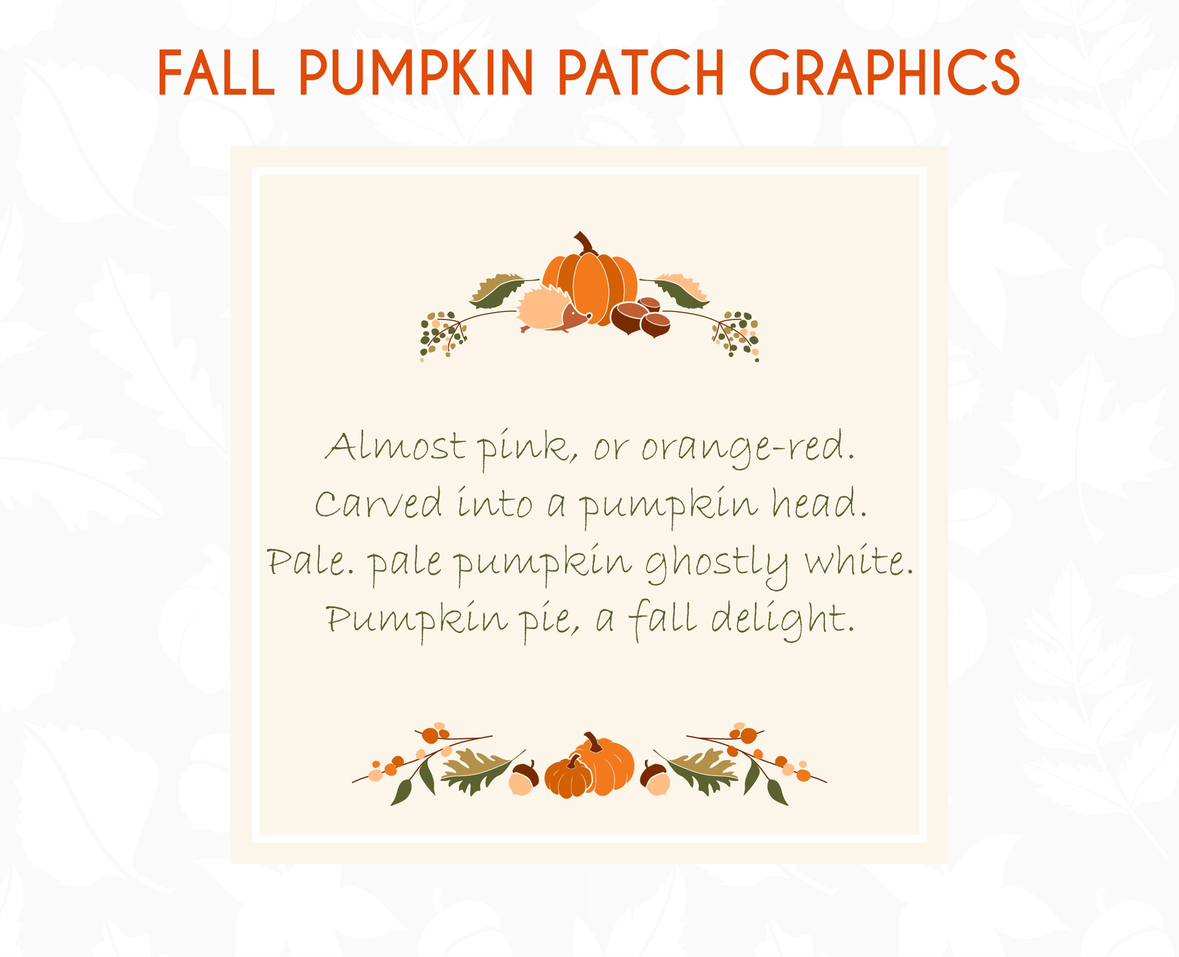 Pumpkin Fall Clipart SVG Images. Autumn Graphic Design Clip Art ...